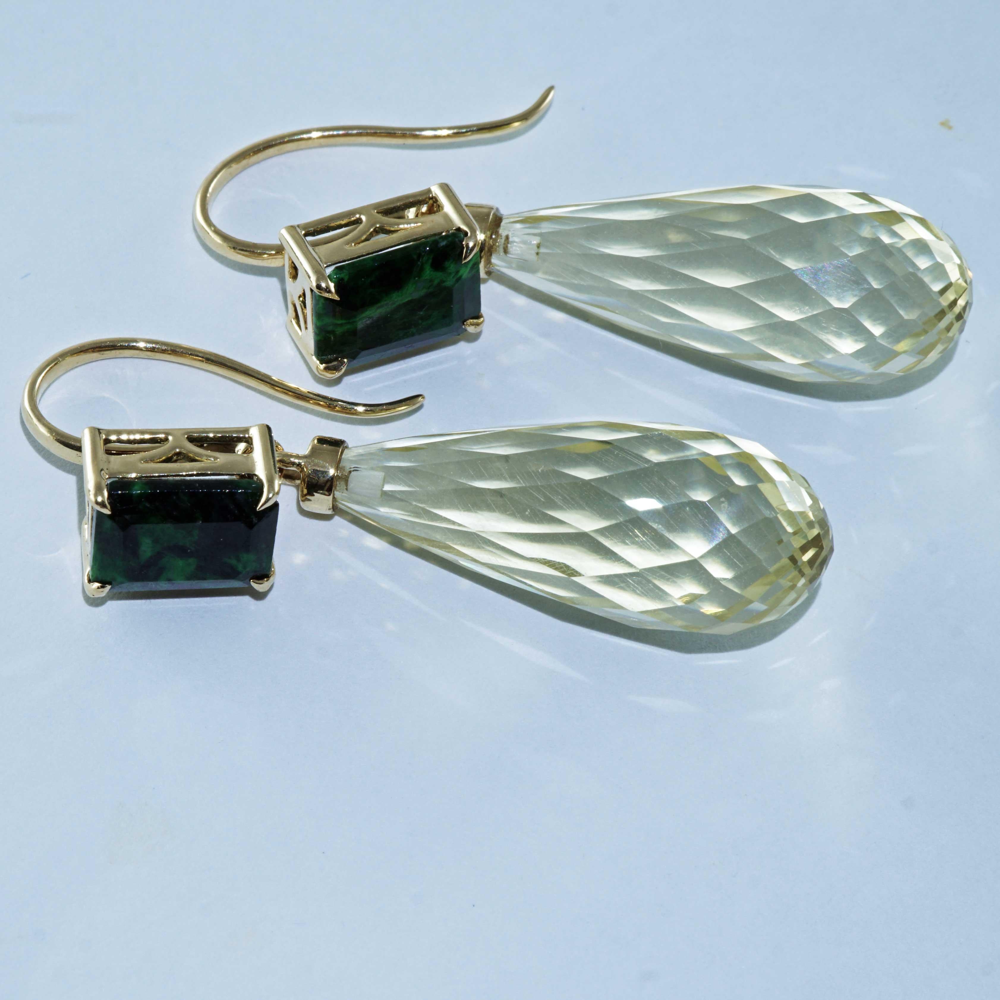 Lemon Citrine Chlormelanite Earrings Inspiration detachable Danglers ...