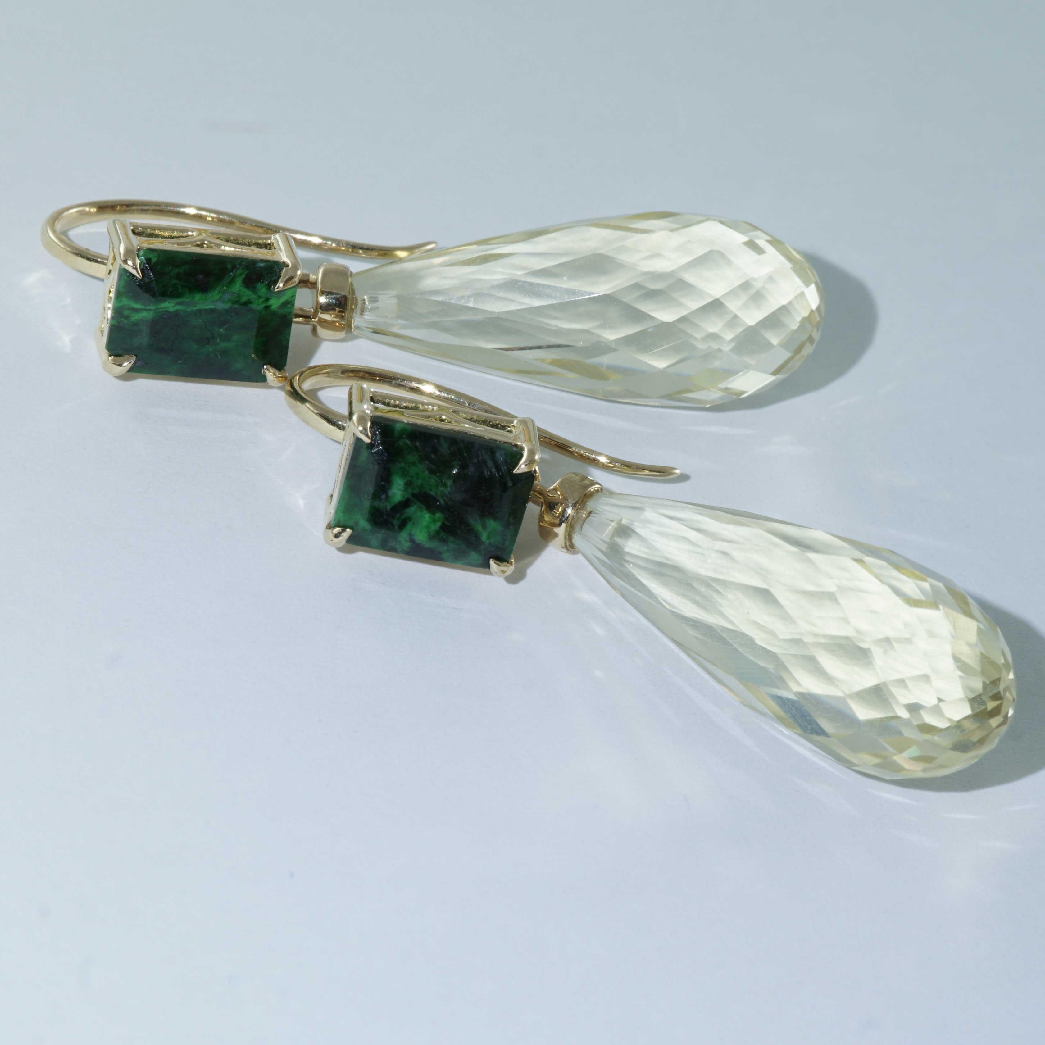 Lemon Citrine Chlormelanite Earrings Inspiration detachable Danglers ...