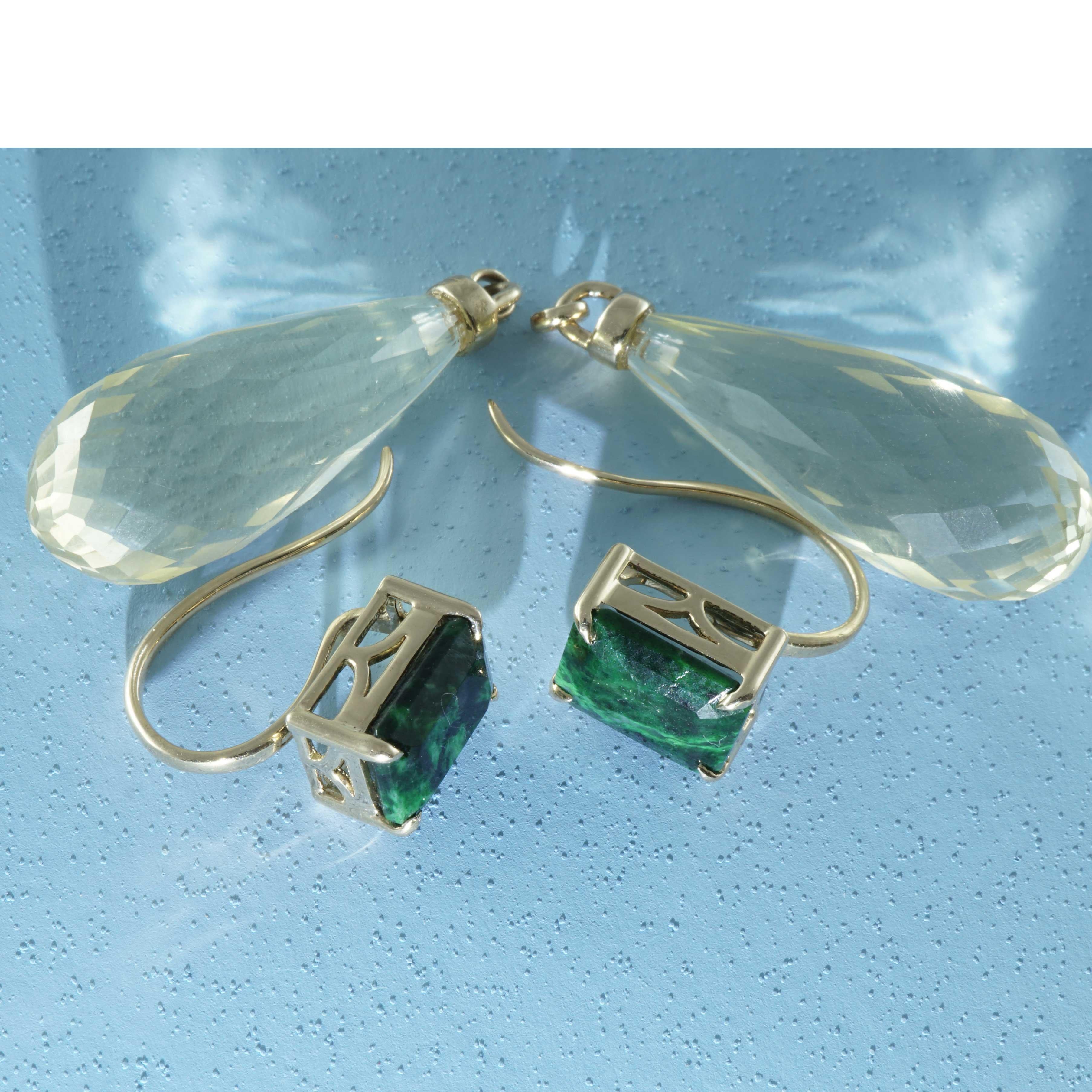 Lemon Citrine Chlormelanite Earrings Inspiration detachable Danglers ...