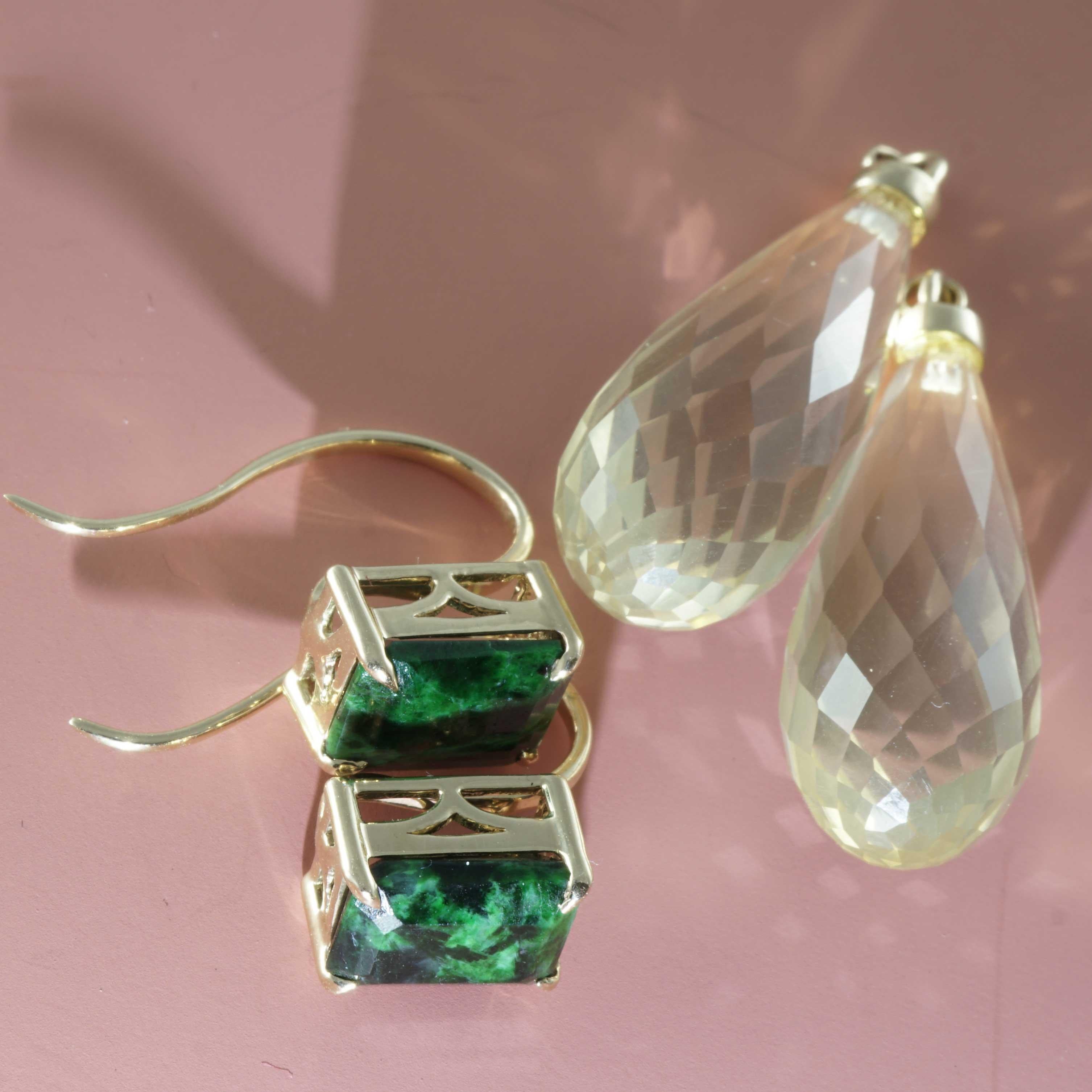 Lemon Citrine Chlormelanite Earrings Inspiration detachable Danglers ...