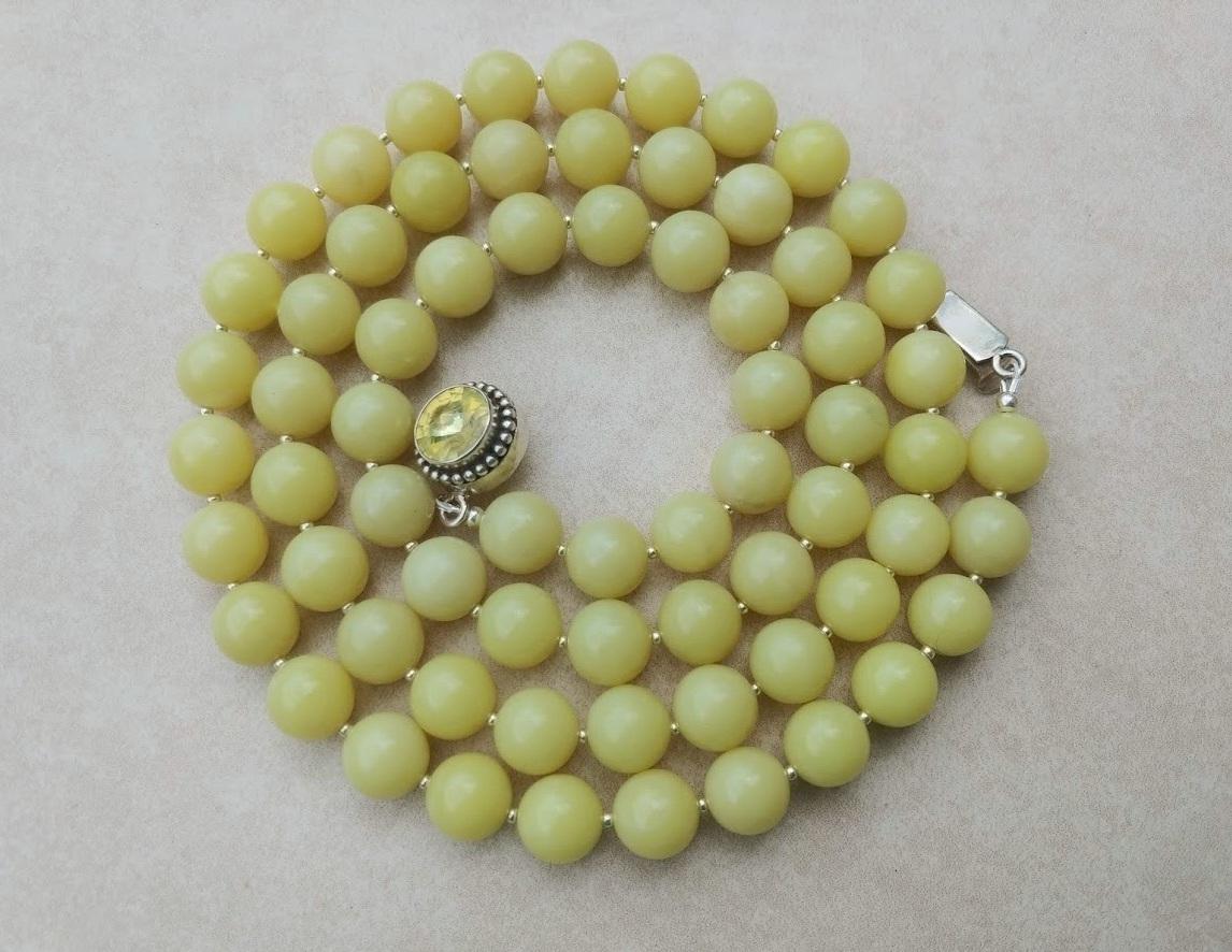 Lemon Jade Serpentine Necklace For Sale at 1stDibs | lemon jade meaning ...