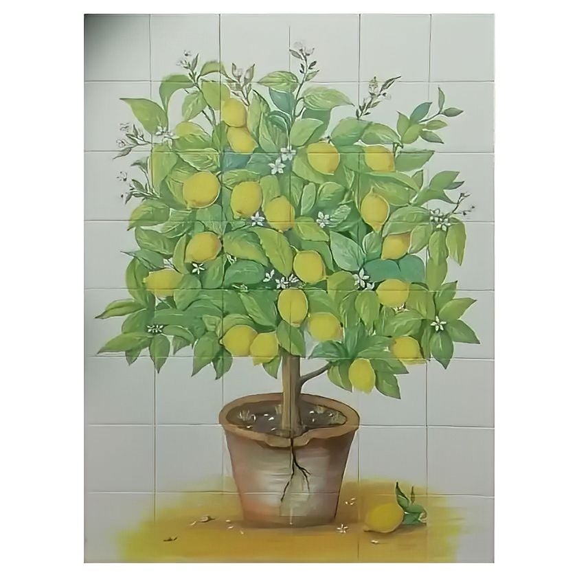 Lemon Tree Tile Mural, Outdoor Ceramic Wall Tiles For Sale at 1stDibs ...