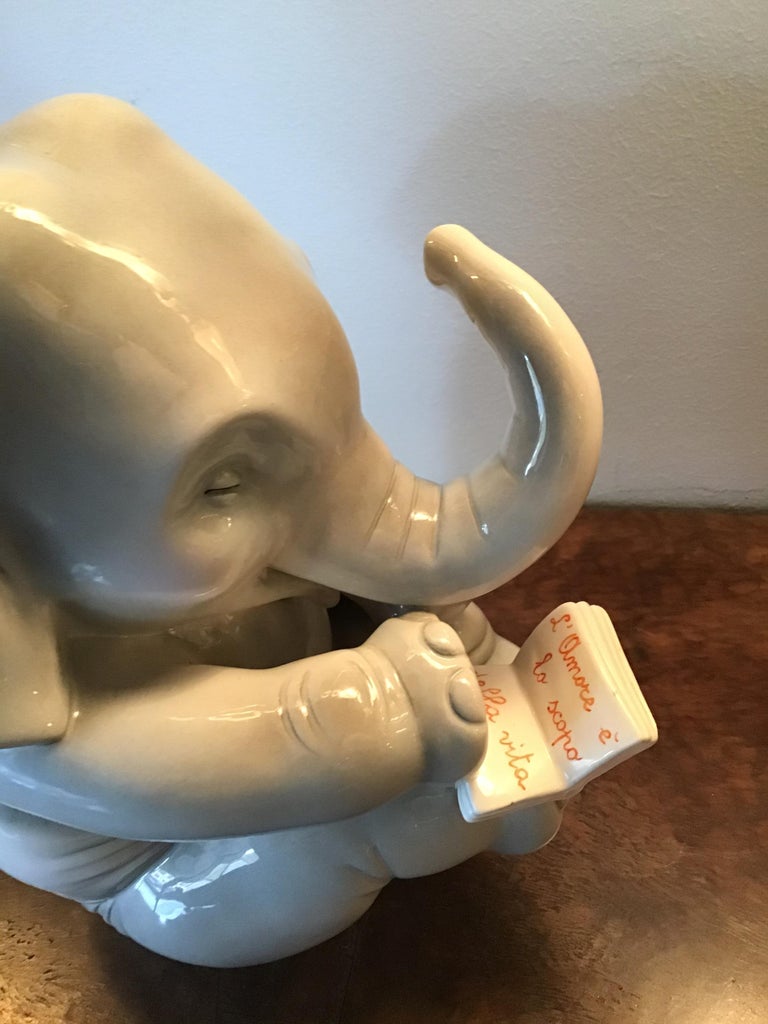 Lenci Ceramic Elephant 1950 Elena Scavini, Italy For Sale at 1stDibs