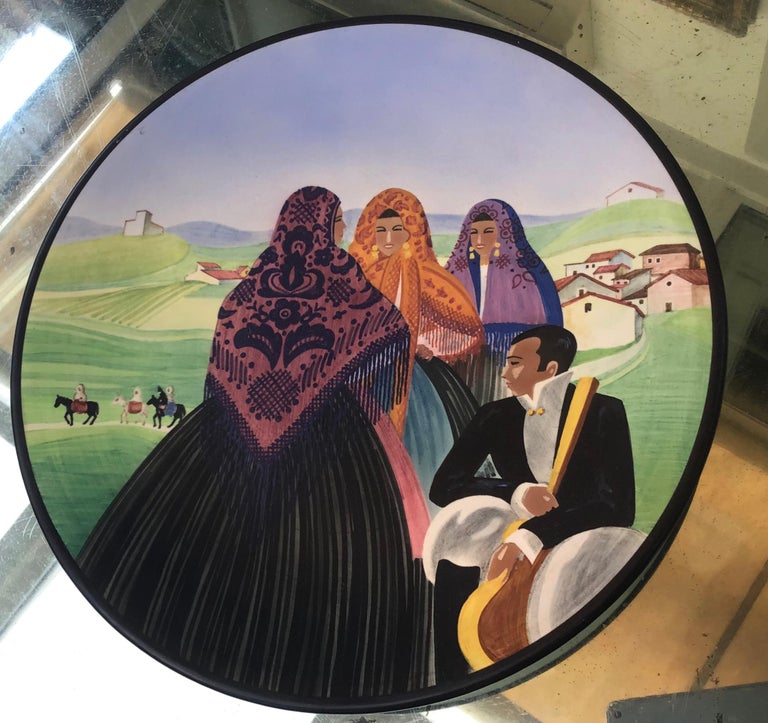 Lenci Decorative Plate “Sardinian Landscape” Ceramic, 1940, Italy at ...