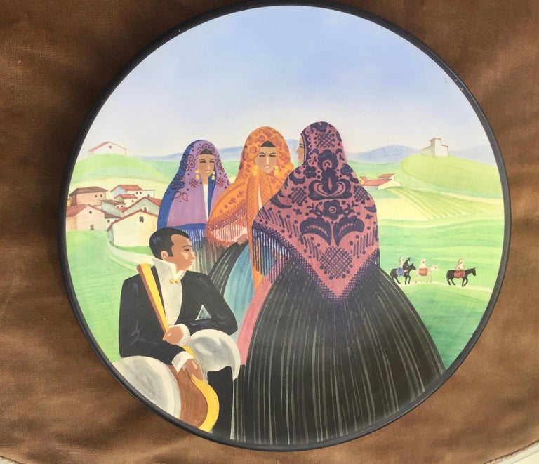 Lenci Decorative Plate “Sardinian Landscape” Ceramic, 1940, Italy at ...