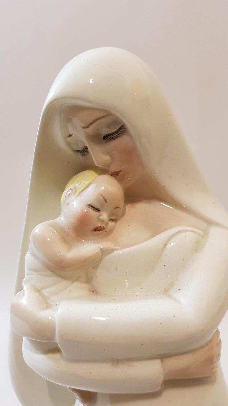 Lenci Domenico Cogno Italy Art Deco Torino "Madonna del Vento" Ceramic ...