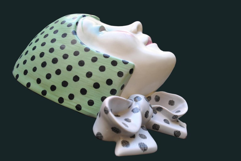 Lenci Italian Manufacturer of Ceramics "Mask with Knot" by Helen Konig ...