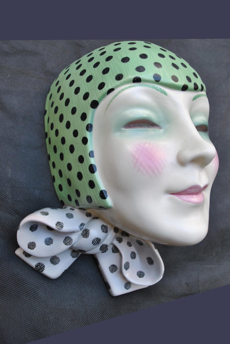 Lenci Italian Manufacturer of Ceramics "Mask with Knot" by Helen Konig ...