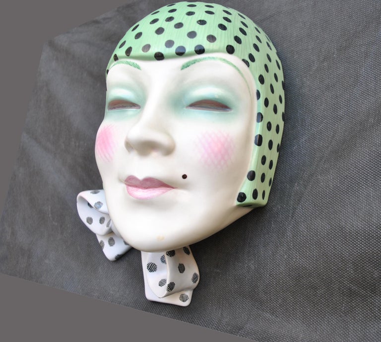 Lenci Italian Manufacturer of Ceramics "Mask with Knot" by Helen Konig ...