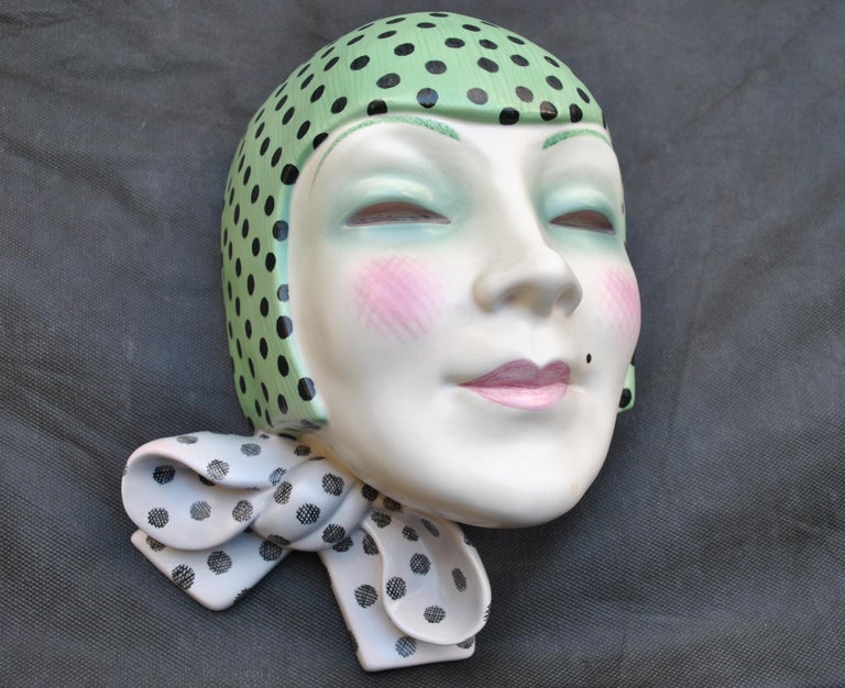 Lenci Italian Manufacturer of Ceramics "Mask with Knot" by Helen Konig ...