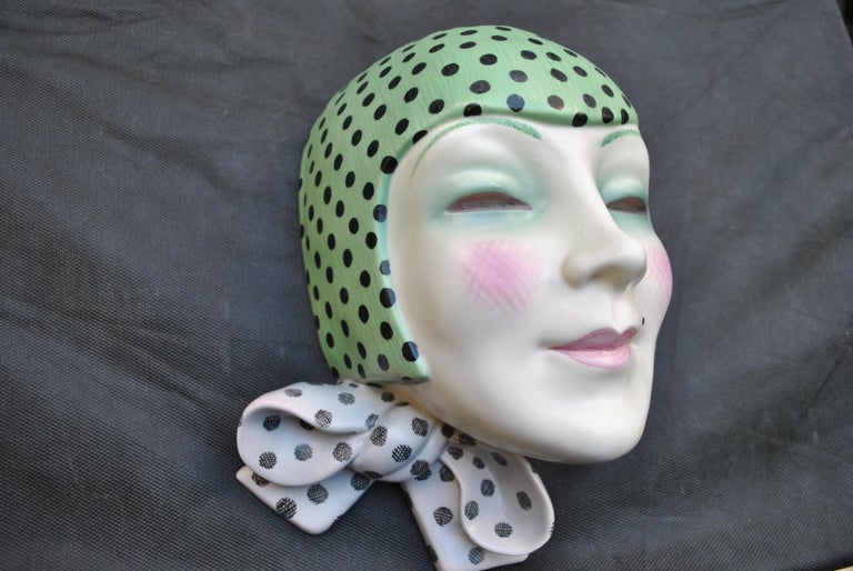 Lenci Italian Manufacturer of Ceramics "Mask with Knot" by Helen Konig ...