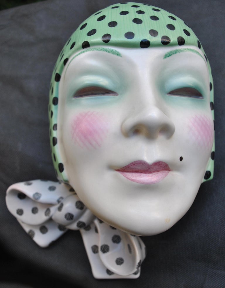 Lenci Italian Manufacturer of Ceramics "Mask with Knot" by Helen Konig ...