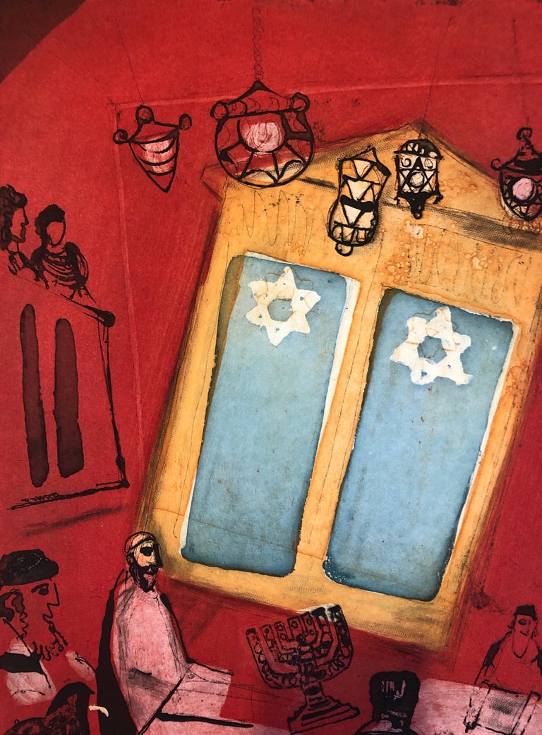 Lennart Rosensohn - Modernist Judaica Art Aquatint Etching Jewish Rabbi ...