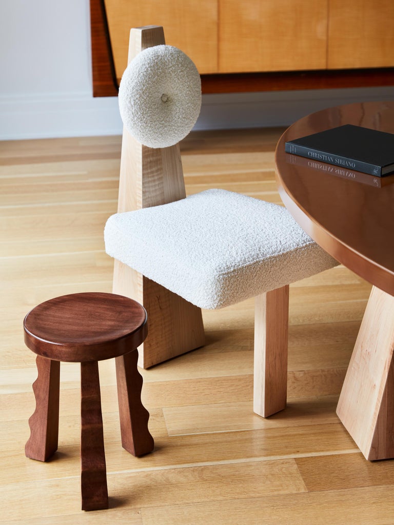 Lennox Stool, Small Wood Stool by Christian Siriano For Sale at 1stDibs