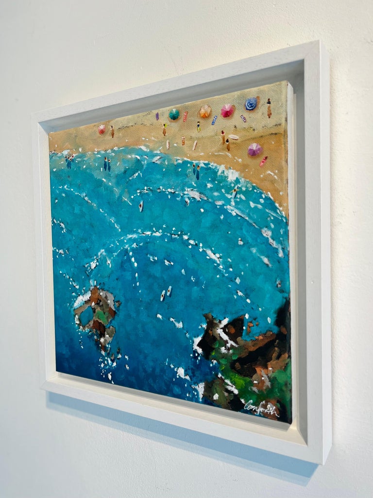 Lenny Cornforth - Perranporth - contemporary figurative realism original artwork seascape coast ...