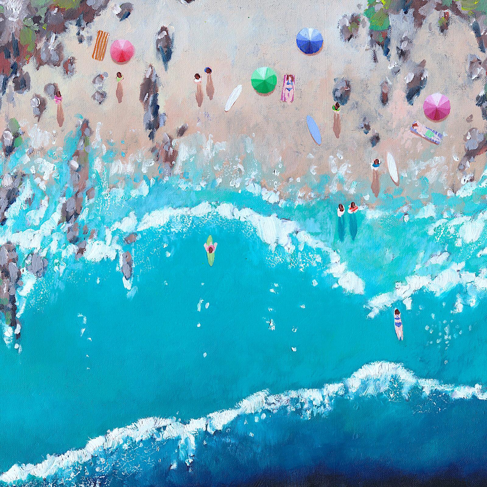 Lenny Cornforth - Rolling Waves- original impressionism figurative ...