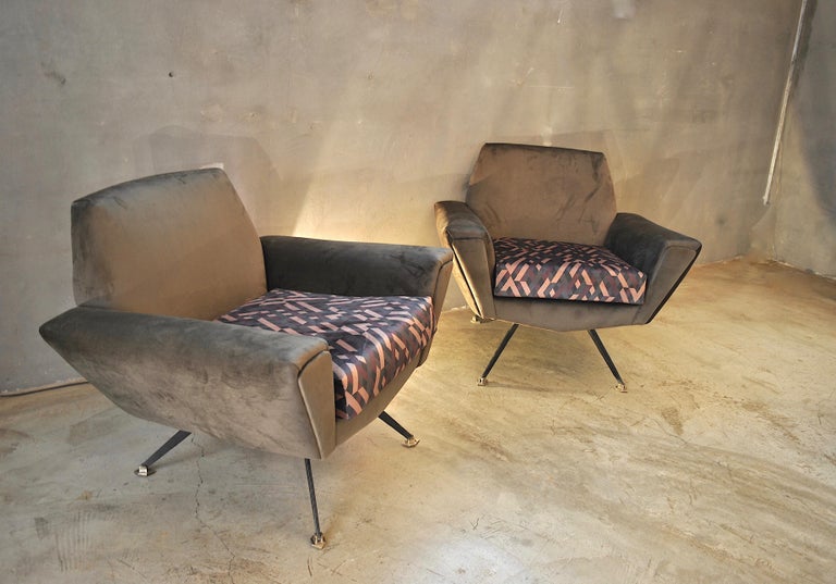 Lenzi Italian Midcentury Designer Armchairs for Giuseppe Rossi di ...