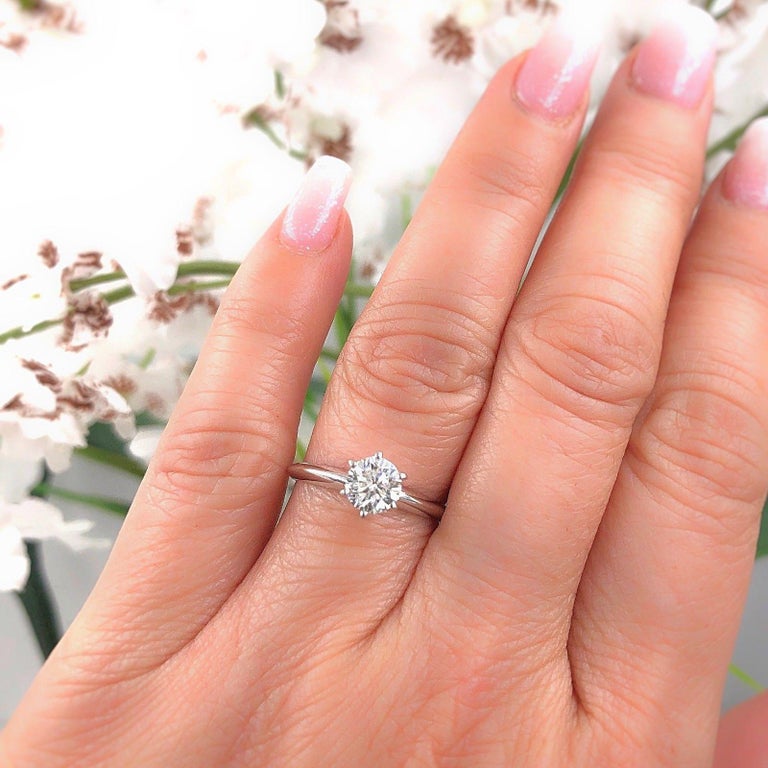 LEO Diamond Engagement Ring Round 0.69 Carat I VS2 14 Karat White Gold ...