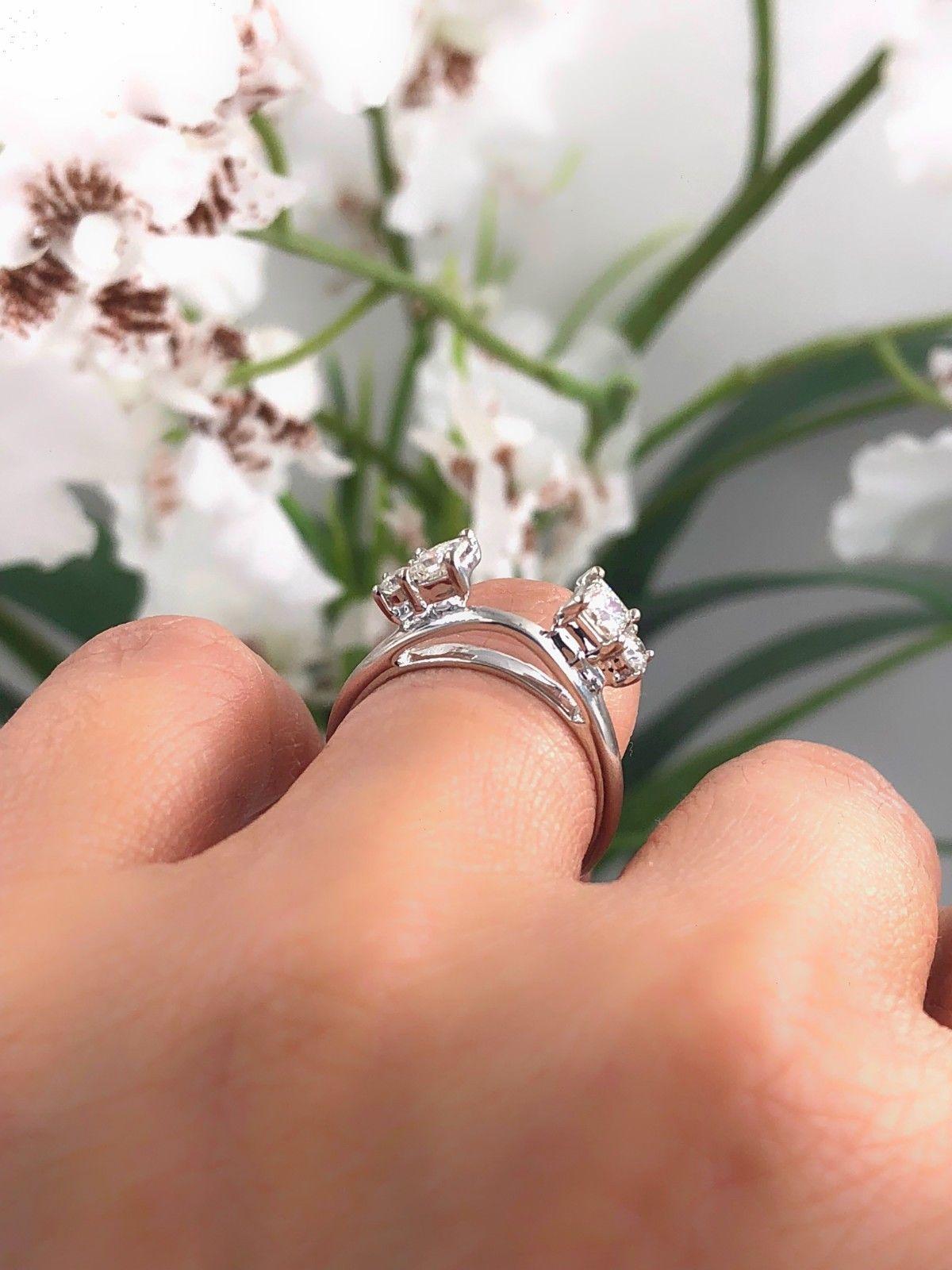 Leo Diamond Wedding Band Ring Princess 0.61 Carat Enhancer Insert 14 ...