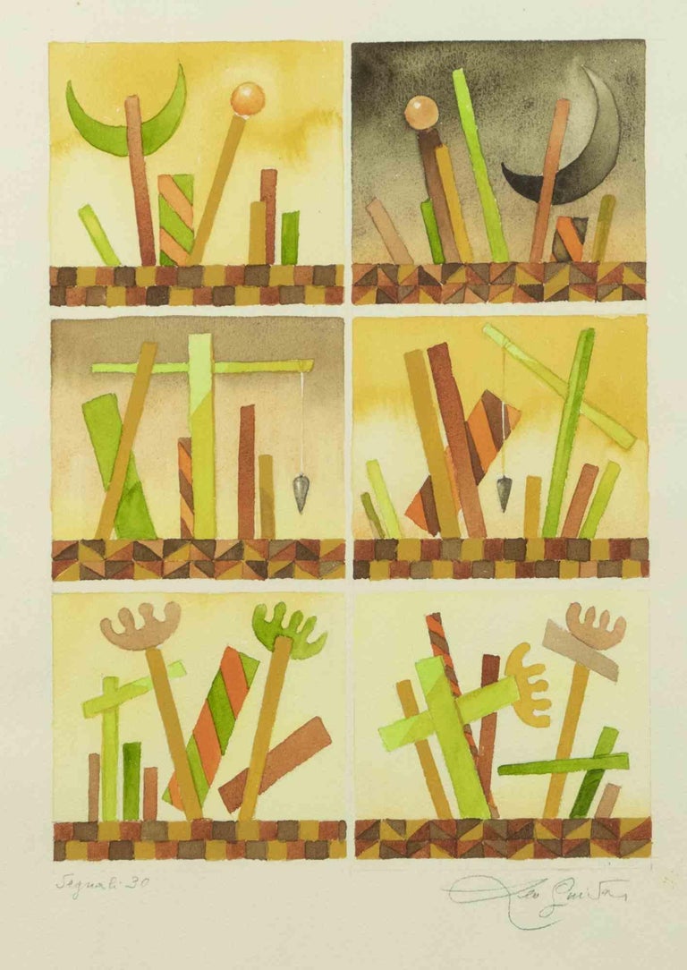 Leo Guida - Signal 30 - Drawing by Leo Guida - 1970s For Sale at 1stDibs