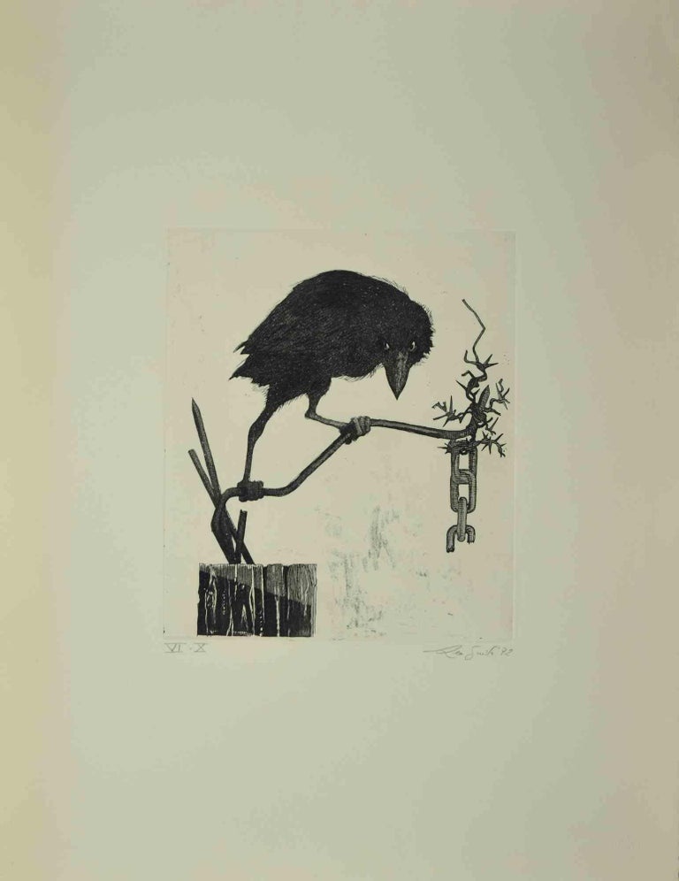 Leo Guida - The Crow - Etching by Leo Guida - 1972 For Sale at 1stDibs