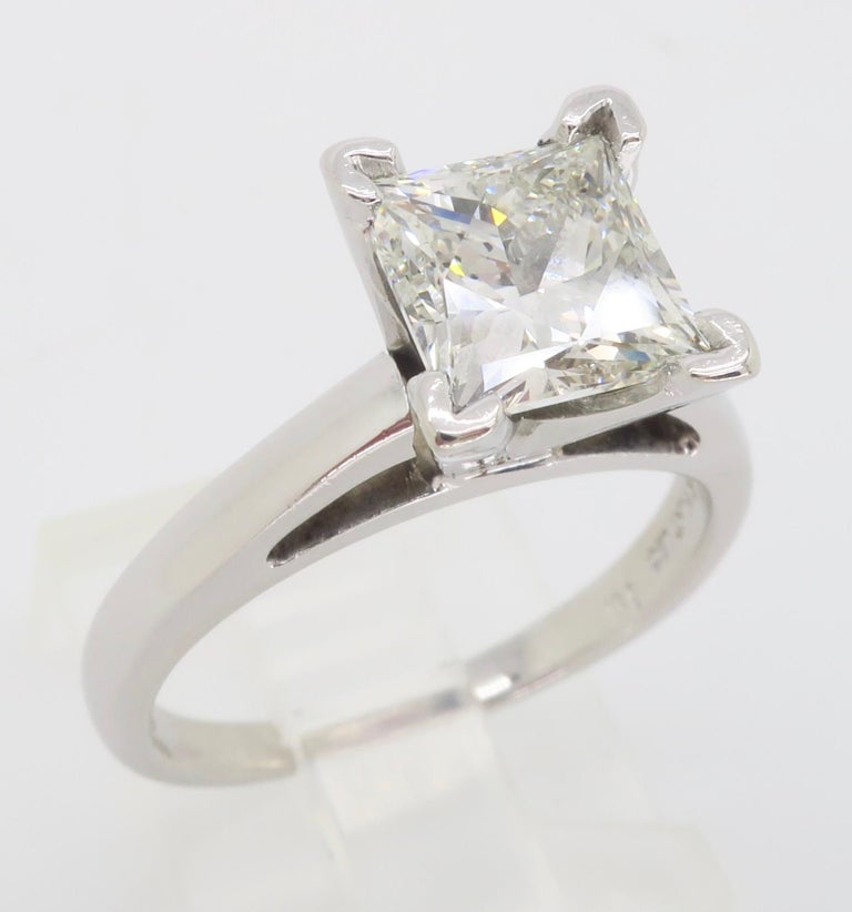 Leo Princess Cut Solitaire Diamond Engagement Ring at 1stDibs
