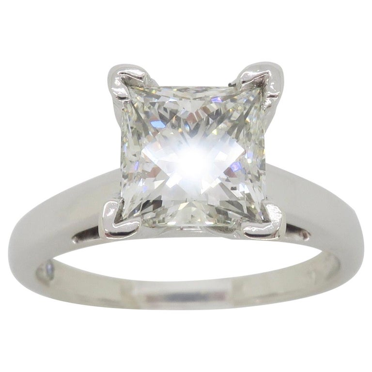 Leo Princess Cut Solitaire Diamond Engagement Ring at 1stDibs