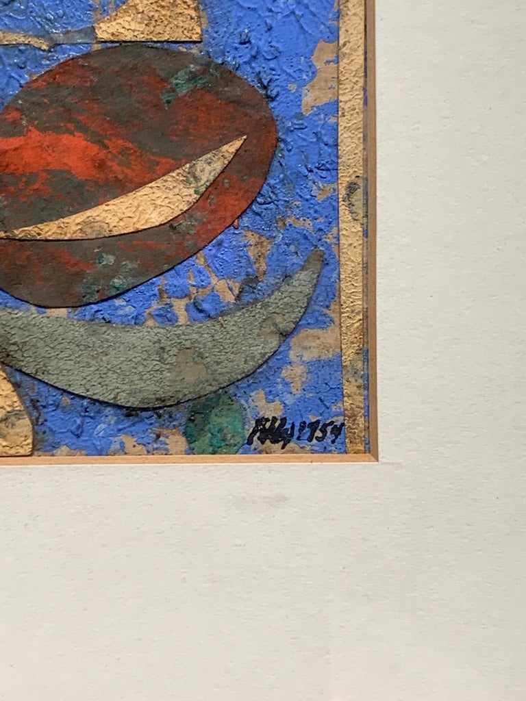 Leo Russell - Abstract Expressionist collage painting For Sale at 1stDibs
