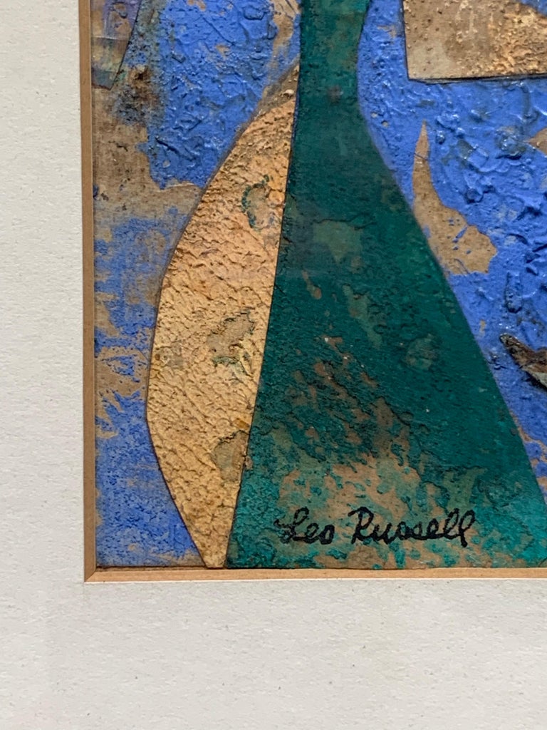 Leo Russell - Abstract Expressionist collage painting For Sale at 1stDibs
