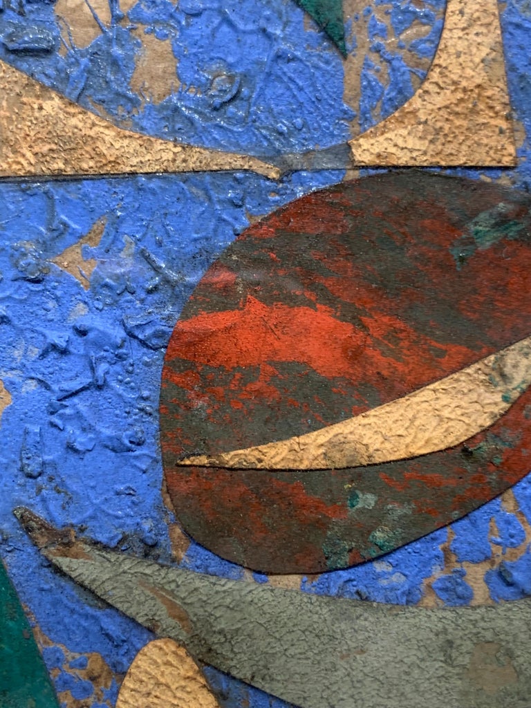 Leo Russell - Abstract Expressionist collage painting For Sale at 1stDibs