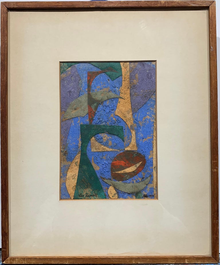 Leo Russell - Abstract Expressionist collage painting For Sale at 1stDibs