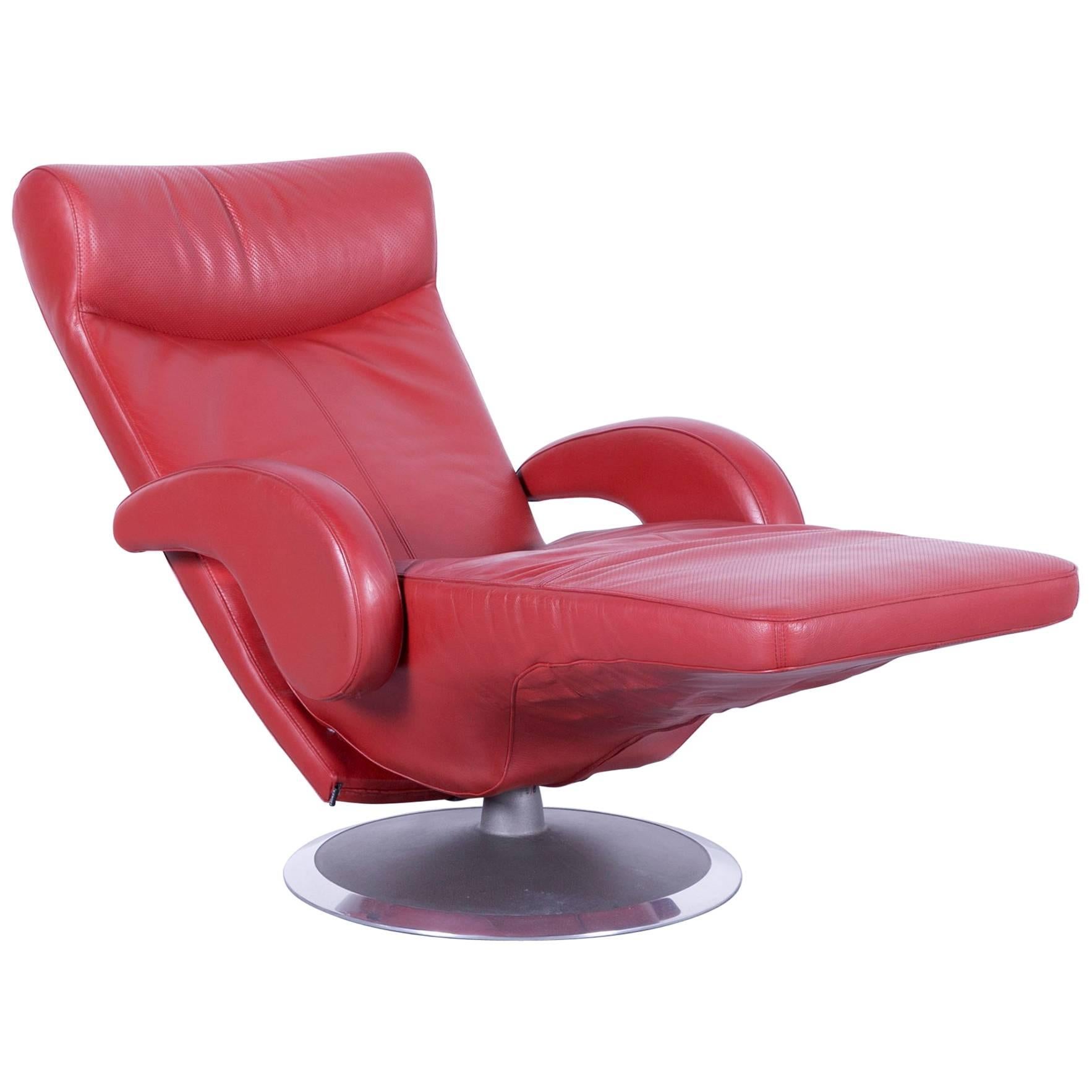 Leolux Helical Designer Leather Chair Red One-Seat Recliner at 1stDibs ...