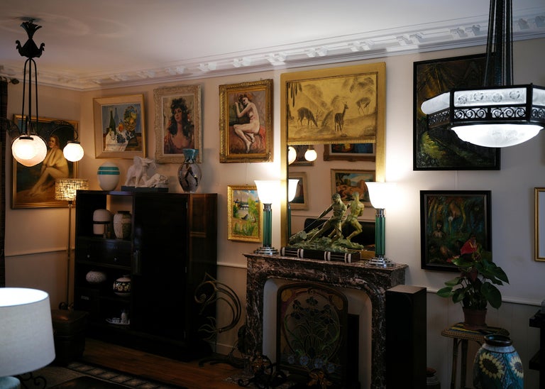 Leon Jallot French Art Deco Pier Mirror, Late 1920s For Sale at 1stDibs