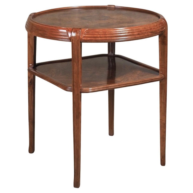 Leon Jallot Tiered Table in Pearwood and Camphor Burl For Sale at 1stDibs