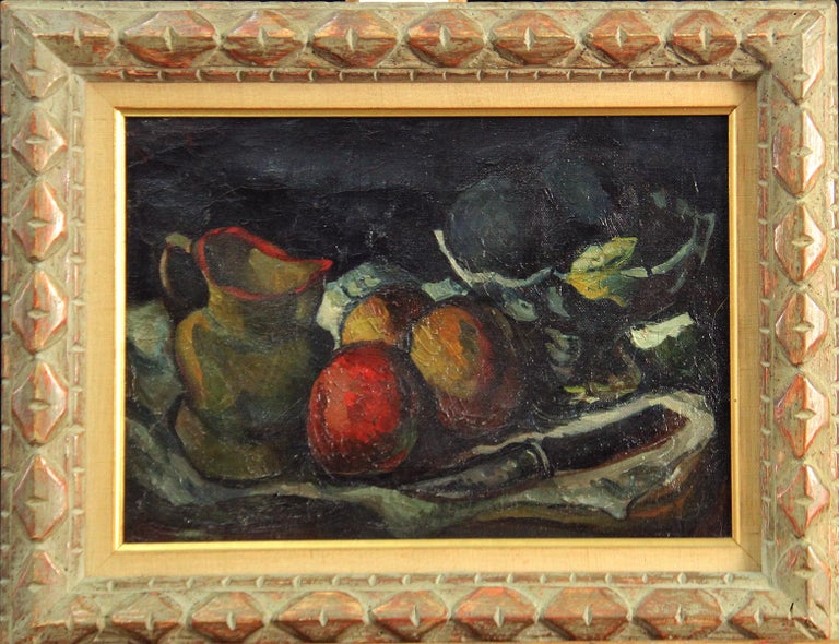 Leon Kelly - Fruit and Paring Knife, Modernist Still Life, Oil on ...