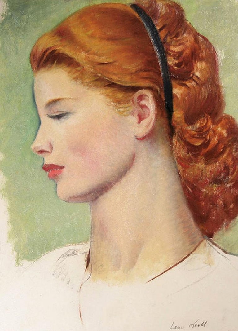 Leon Kroll - Portrait of a Redhead in Profile For Sale at 1stDibs