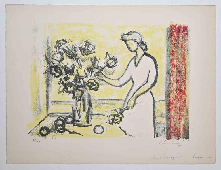 Léon Lang - Woman - Original Lithograph by Léon Lang - Mid-20th Century ...