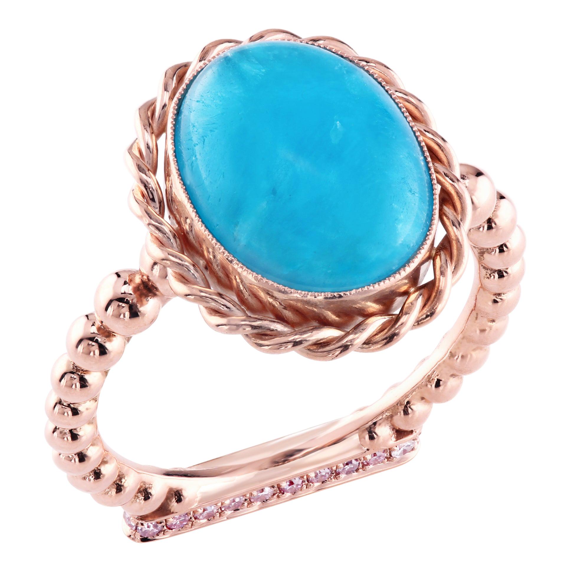 Leon Mege 18K Rose Gold Flamingo Ring with Pink Diamonds and ...