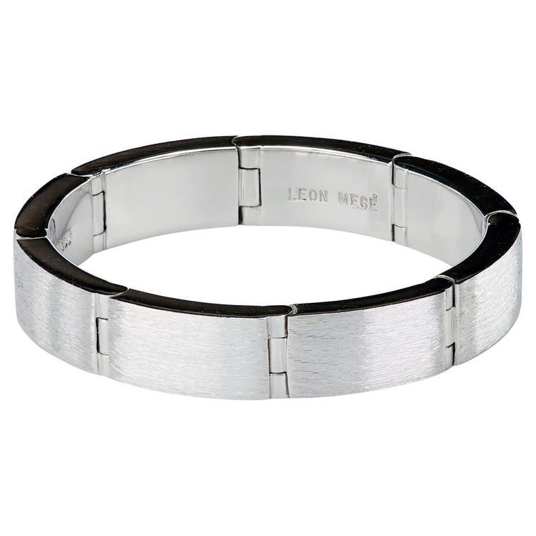 Leon Mege Flexible Hinged Wedding Band Brushed Platinum For Sale at 1stDibs