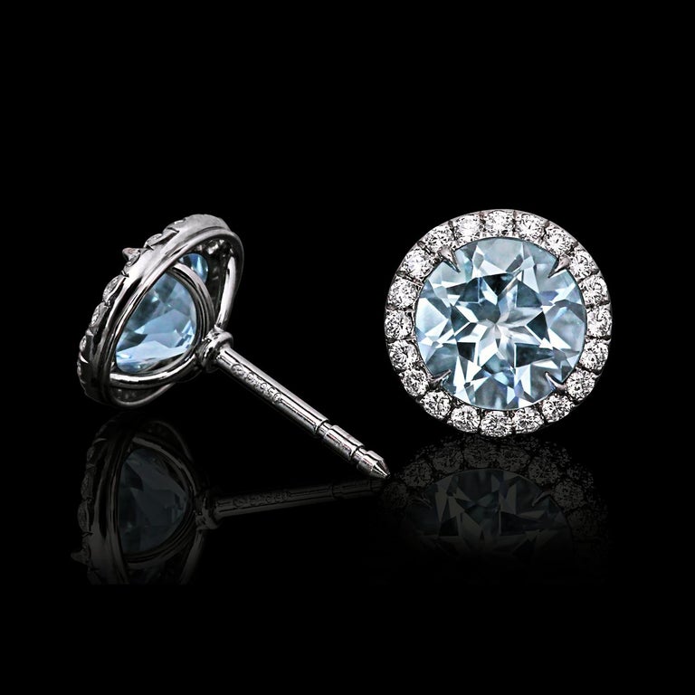Leon Mege Convertible Drop Earrings with Diamonds and Aquamarines in ...
