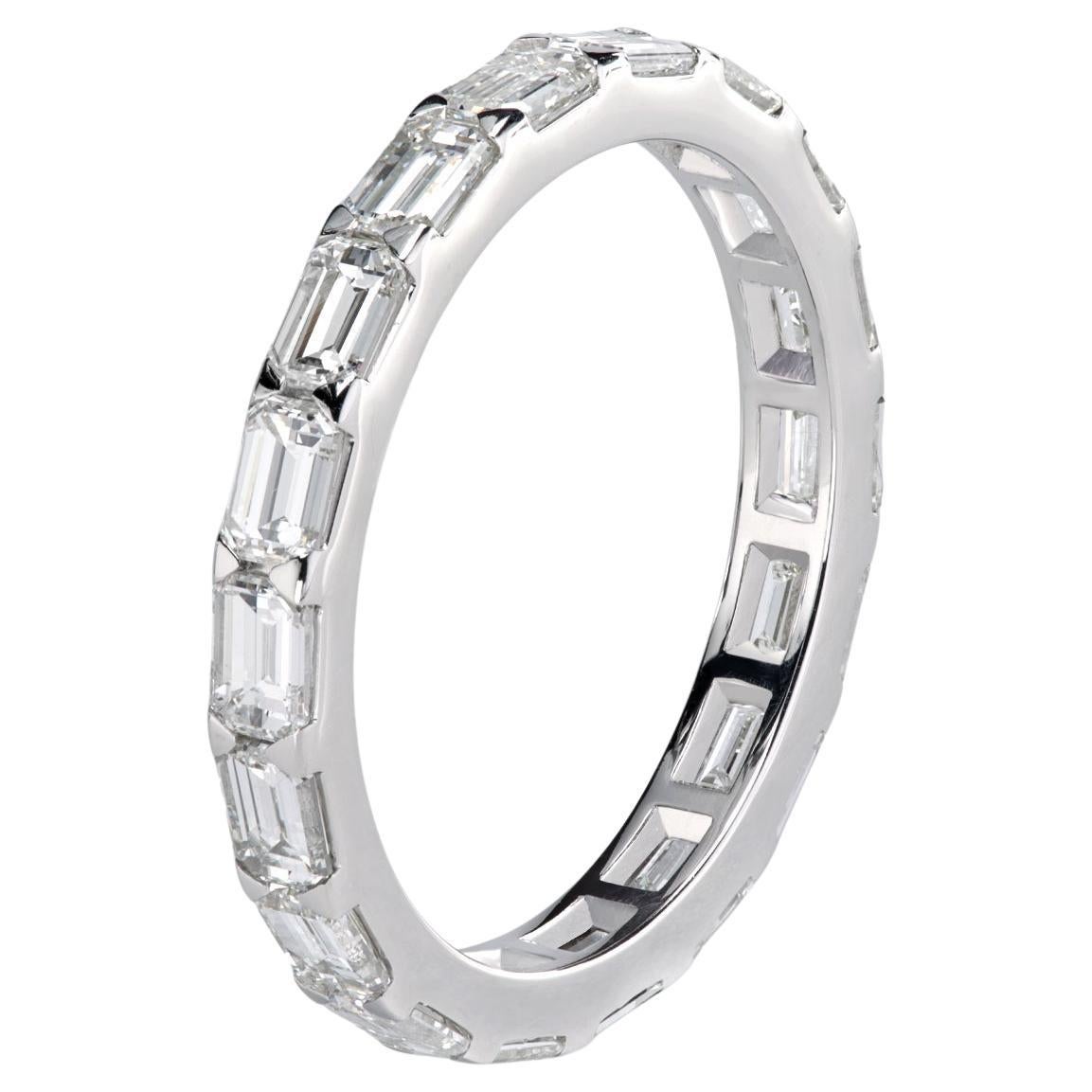 Diamond U Setting Eternity Band Set in Platinum For Sale at 1stDibs ...