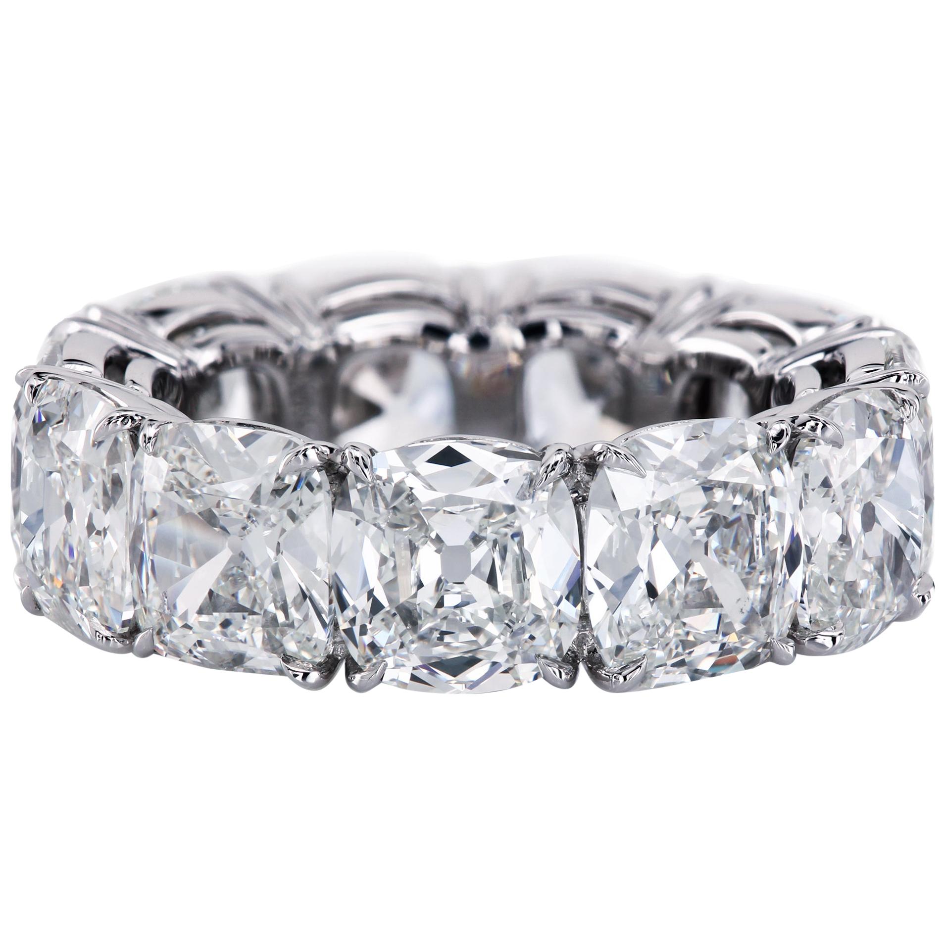 Leon Mege GIA Certified Antique Cushion Diamonds Eternity Wedding Band ...