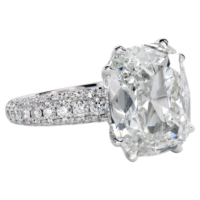 Leon Megé Platinum Engagement Ring with Cushion Diamond in Micro Pave ...