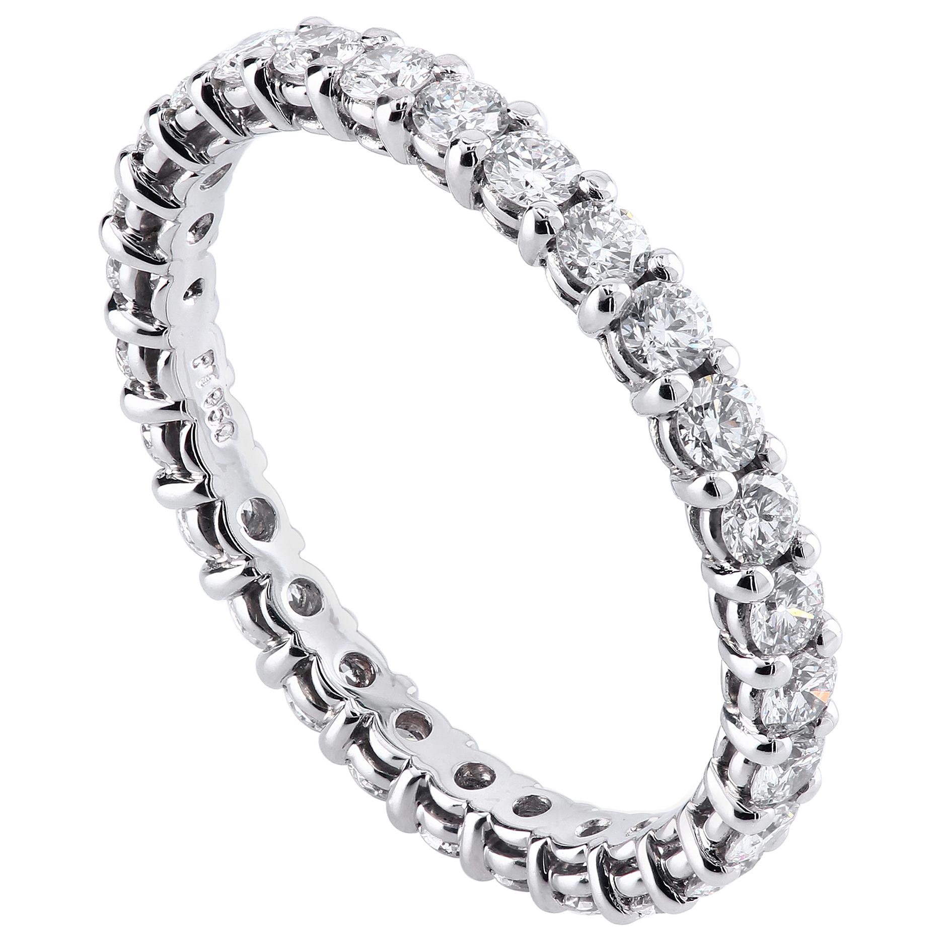 Tiffany Channel Set Platinum Round Diamond Wedding Band at 1stDibs