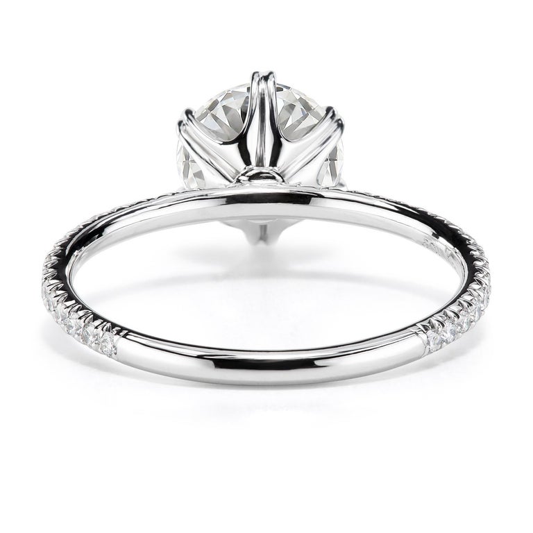 Leon Mege six prongs platinum solitaire ring with 2.00-carat round ...