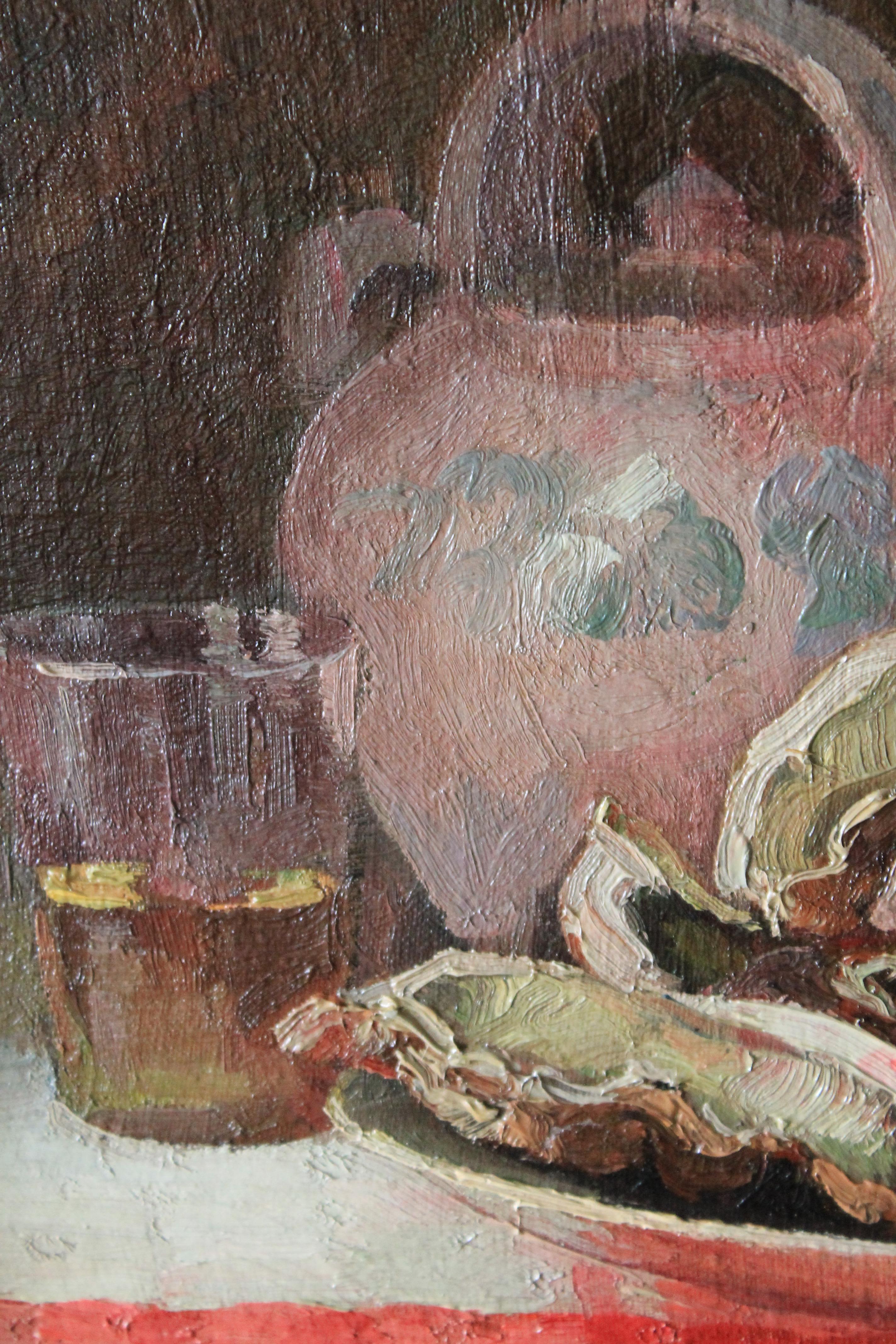 Leon Parent - French oil painting, antique still life painting of ...