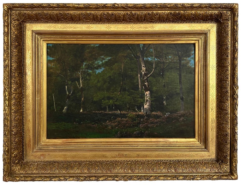 Leon Richet - Un Sois-Bois, Barbizon forest scene For Sale at 1stDibs
