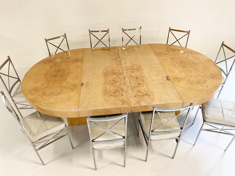 Leon Rosen Burl Wood Oval Dining Table at 1stDibs