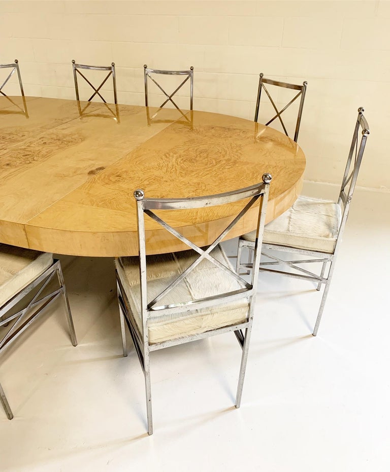 Leon Rosen Burl Wood Oval Dining Table at 1stDibs