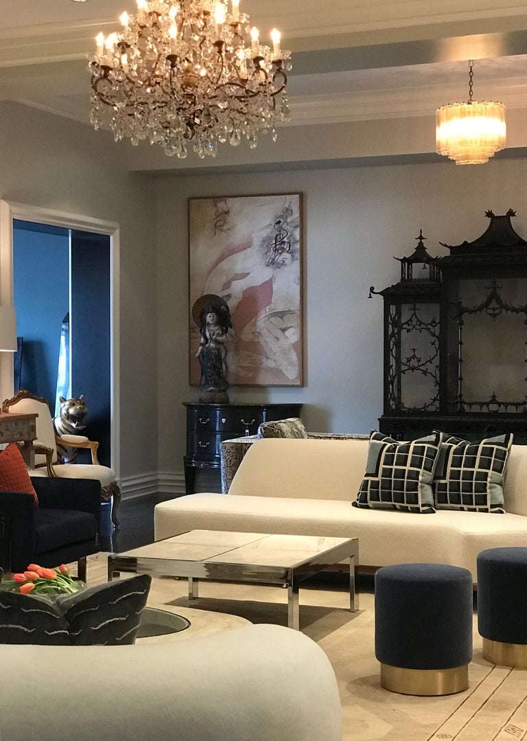 Leon Rosen for Pace Chrome and Marble Cocktail Table For Sale at 1stDibs